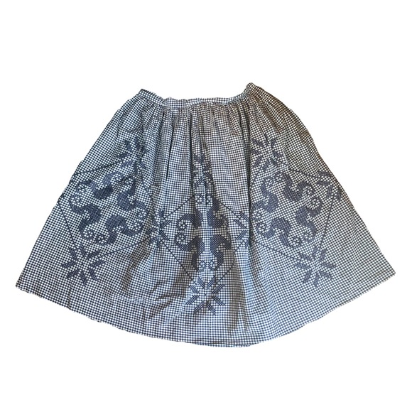 Vintage | Skirts | Vintage 5s Hand Embroidered Chicken Scratch Swing ...